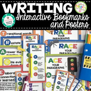 race writing strategy posters and interactive bookmarks