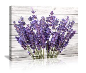 modern artwork purple lavender wall decor canvas wall art retro paintings style purple lavender flowers picture on white vintage wood background rural for living room bedroom bathroom decoration