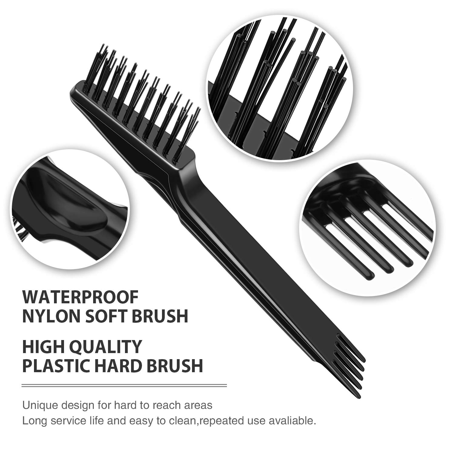 Boao 4 Pieces Hair Brush Cleaning Tool Comb Cleaner Brush Hair Brushes Cleaner Comb Mini Hair Brush Comb Cleaning Brush Hair Brush Cleaner Tool for Removing Hair Dust Home Salon Use (Wooden Handle)