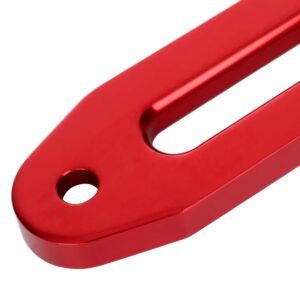 OCPTY 6" Aluminum Hawse Fairlead for Synthetic Winch Rope Cable Line Polished Univerasal ATV UTV Winch Hawse Fairlead (Red 3500-5500 lbs)