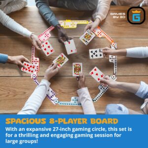 Games by 3D Pegs and Jokers Board Game - Strategic, Fun, Engaging, and Portable - Play with Family and Friends - Easy to Learn - Travel-Friendly - with Horse-Head Peg and Deck of Cards - 2-8 Players