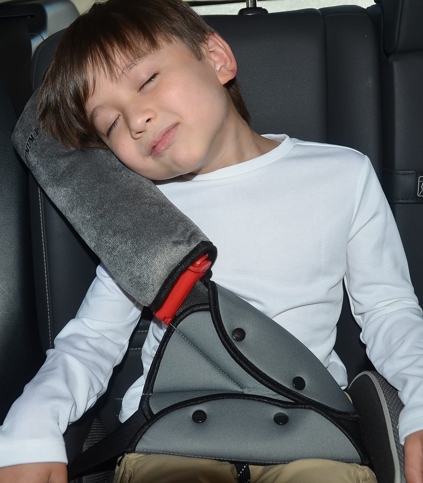 Seat Belt Adjuster and Pillow and Cover with Clip for Kids Travel with Baby on Board Decal Sticker, Neck Support Headrest Child and Short Adult, Car Seat Strap Cushion Pads for Baby Kids