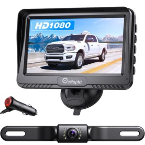 erapta backup camera 4.3''hd 1080p front rear view monitor kit ip69 waterproof night vision diy grid lines for car trucks rvs tractors bus semi-trailers pickup a43