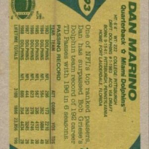 1989 Topps #293 Dan Marino NFL Football Trading Card