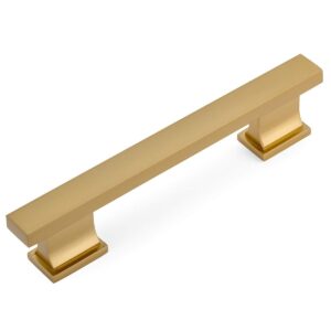 cosmas 10 pack 702-5gc gold champagne contemporary cabinet hardware handle pull - 5" inch (128mm) hole centers