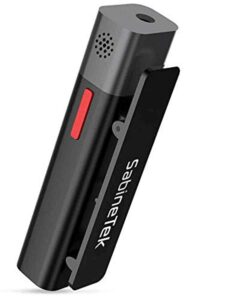 sabinetek smartmike+ - rechargeable wireless bluetooth microphone, hands-free w/noise cancellation, compatible w/gopro, canon camera, iphone/android - perfect for vlogging & interviewing(black)