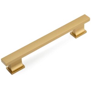 cosmas 10 pack 702-160gc gold champagne contemporary cabinet hardware handle pull - 6-5/16" inch (160mm) hole centers