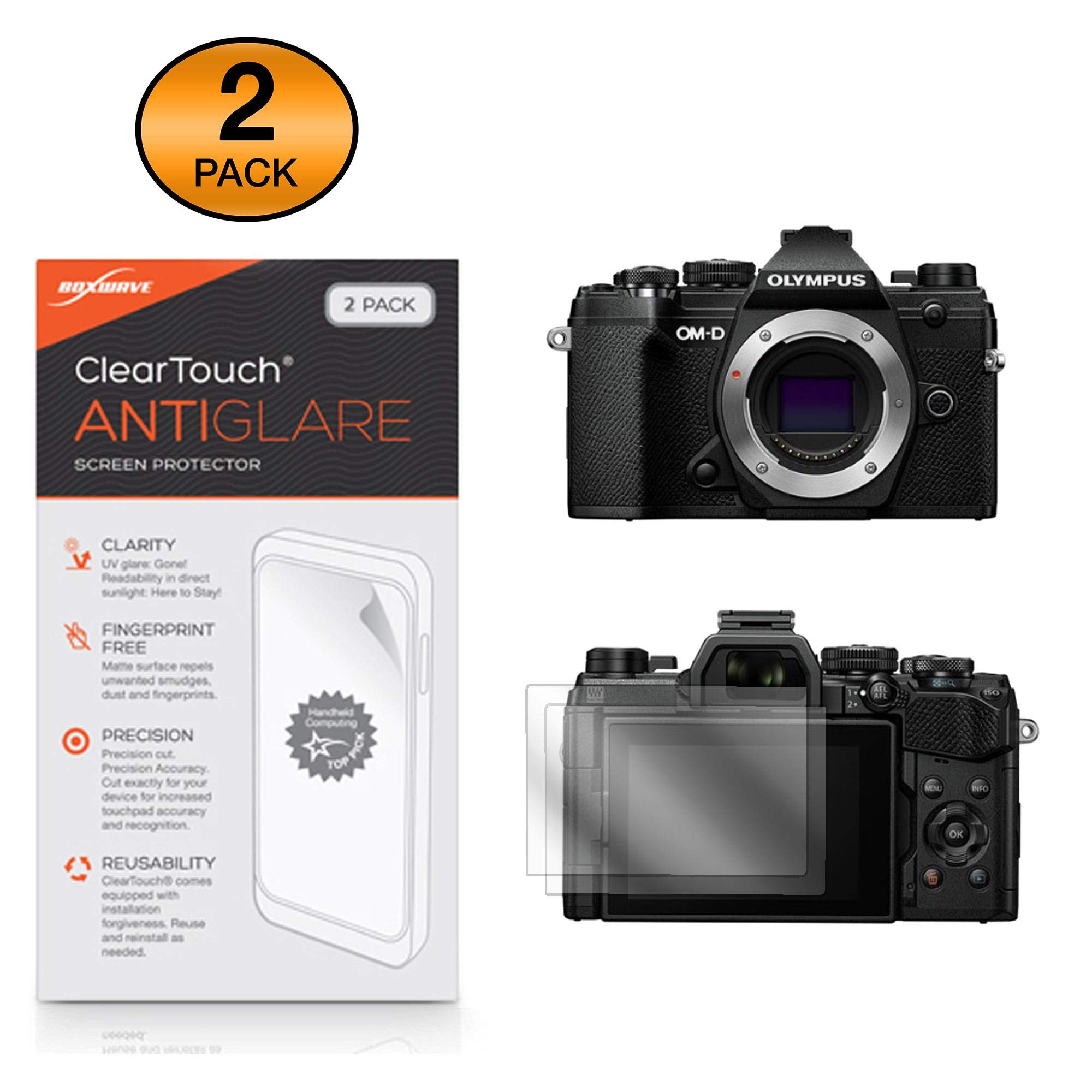 BoxWave Screen Protector Compatible with Olympus OM-D E-M5 Mark III - ClearTouch Anti-Glare (2-Pack), Anti-Fingerprint Matte Film Skin for Olympus OM-D E-M5 Mark III