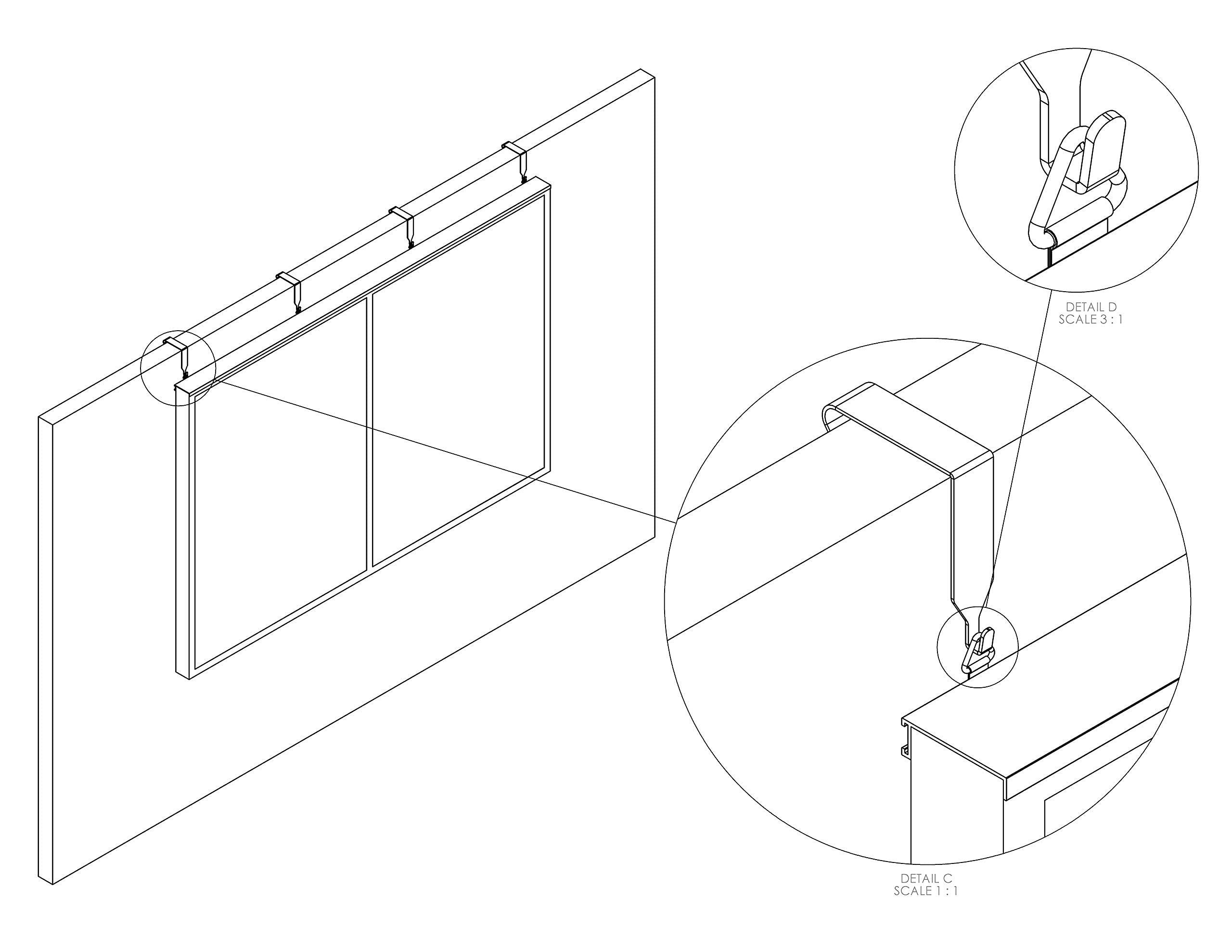 High Strength Office Cubicle Whiteboard Hanger-Narrow Hook! (1 Pair)