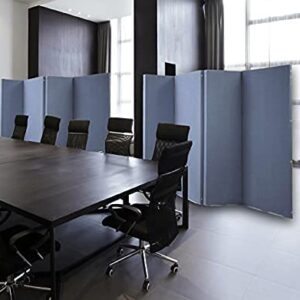 Versare VersaFold Acoustical Room Divider - Folding Partition Panel Sound Reducing Screen | Office Divider | Blue 8 x 6.6