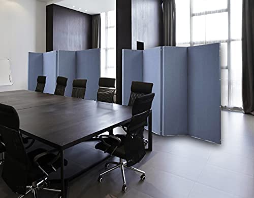 Versare VersaFold Acoustical Room Divider - Folding Partition Panel Sound Reducing Screen | Office Divider | Blue 8 x 6.6