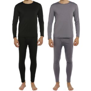 vicherub men's thermal underwear set fleece lined long johns winter base layer top & bottom 2 sets for men