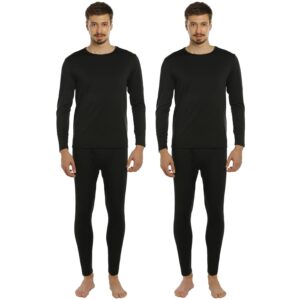 vicherub men's thermal underwear set fleece lined long johns winter base layer top & bottom 2 sets for men