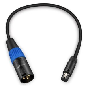 jolgoo xlr male to mini xlr female adapter cable, 3-pin xlr male to 3-pin mini xlr female adapter cable, 1 feet