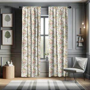 Ambesonne English Garden Curtains, Repetitive Floral Pattern with Vintage Different Flowers Bouquet, Window Treatments 2 Panel Set for Living Room Bedroom, Pair of - 28" x 84", Yellow Beige