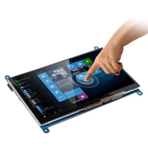 yoidesu capacitive touch screen 7 inch for raspberry pi 3/2/1, 1024 × 600 full hd portable gaming monitor with backlit, hdmi touch panel, compatible with windows 7, 8, 10