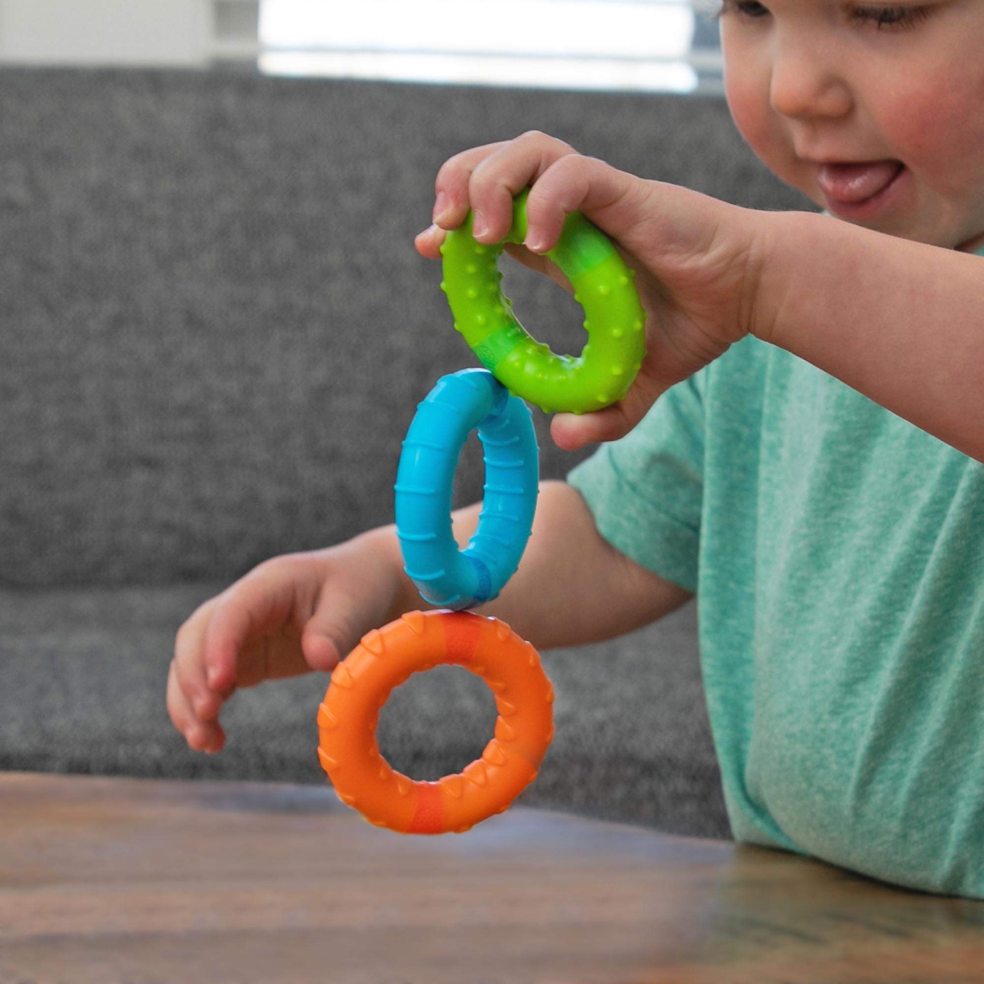 Fat Brain Toys Silly Rings - Three Magnetic Sensory Rings for Babies & Toddlers