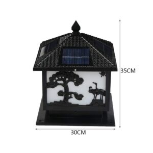 XXINY Solar Column Head Lamp Home Outdoor Garden Villa Lamp Community Door Pillar Wall Lamp Waterproof Aluminum Glass Stigma Floor Lamp Porch Patio Post Street Lantern Table Lights