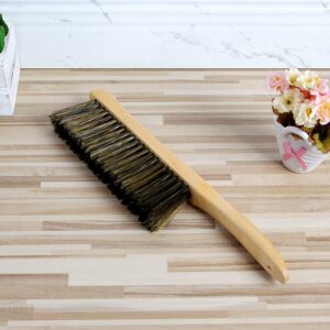 Hand Broom Smooth Soft Bristles Wood Handle Natural Brush 15 Inch Long