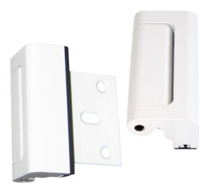 cardinal gates door guardian - door lock security & door reinforcement for inward swinging doors - child safety locks for doors - 2 pack - white