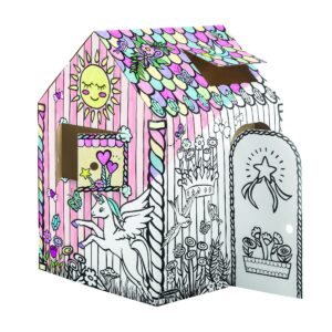 bankers box at play unicorn playhouse, cardboard playhouse and craft activity for kids