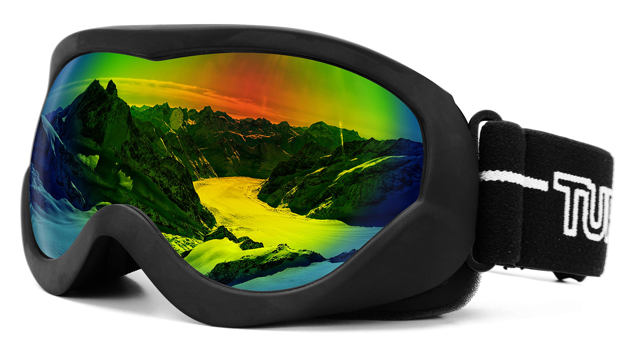 TurnWay OTG Ski/Snowboard Goggles - 100% UV Protection, Anti-Scratch & Anti-Fog, Snow Goggles for Youth & Kids