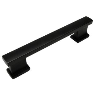 cosmas 10 pack 702-3.5fb flat black contemporary cabinet hardware handle pull - 3-1/2" inch (89mm) hole centers