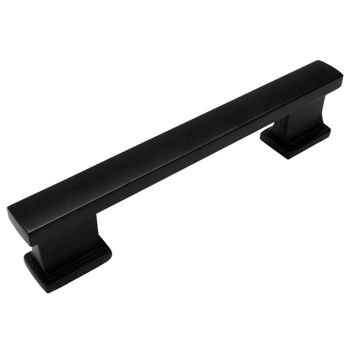 Cosmas 10 Pack 702-3.5FB Flat Black Contemporary Cabinet Hardware Handle Pull - 3-1/2" Inch (89mm) Hole Centers