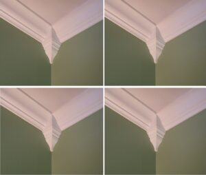 package of 4 crown molding corner inside block for 5-5 1/4" inch crown molding