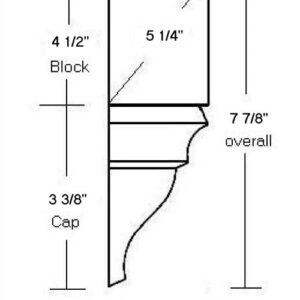 Package of 4 Crown Molding Corner Inside Block for 5-5 1/4" Inch Crown Molding