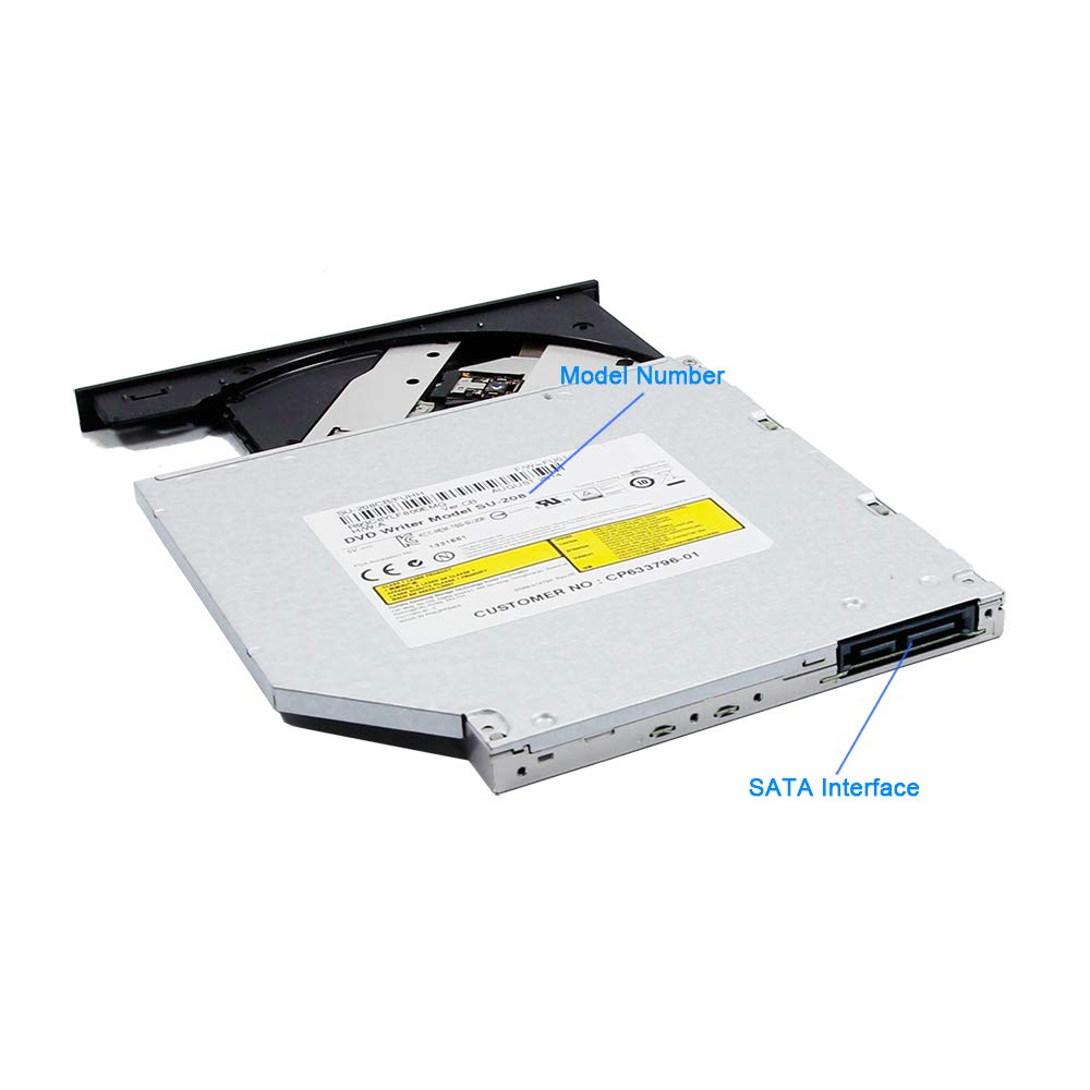 New Dual Layer 8X DVD+-RW DL DVD-RAM Writer 24X CD-RW Burner, Model SU-208 SU208 SU-208GB 208BB 208AB 208FB 208CB, Laptop Internal CD DVD Player 9.5mm Slim Tray-Loading SATA Optical Drive Replacement