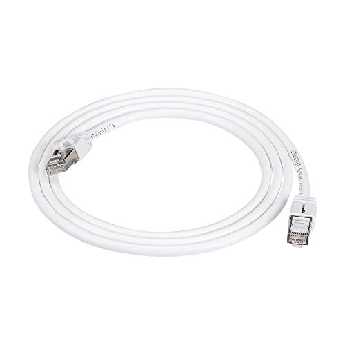 Amazon Basics RJ45 Cat 7 Ethernet Patch Cable, 10Gpbs High-Speed Cable, 600MHz, Double-Shielded, 5 Foot, White