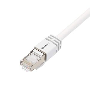 Amazon Basics RJ45 Cat 7 Ethernet Patch Cable, 10Gpbs High-Speed Cable, 600MHz, Double-Shielded, 5 Foot, White