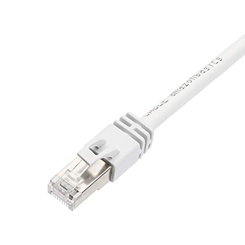 Amazon Basics RJ45 Cat 7 Ethernet Patch Cable, 10Gpbs High-Speed Cable, 600MHz, Double-Shielded, 5 Foot, White