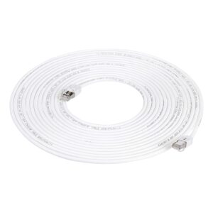 amazon basics rj45 cat 7 ethernet patch cable, 10gpbs high-speed cable, 600mhz, double-shielded, 50 foot, white