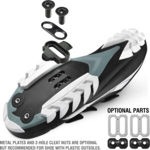 MARQUE SPD Compatible Bike Cleats - Compatible with Shimano SM SH51, Cleat Set for Indoor Cycling, Outdoor Road Cycling, Mountain Biking, Designed for Women and Men Spinning Clipless Cycle Shoe Black