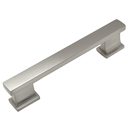 Cosmas 10 Pack 702-3.5SN Satin Nickel Contemporary Cabinet Hardware Handle Pull - 3-1/2" Inch (89mm) Hole Centers