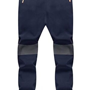 TACVASEN Men's Waterproof Pants Winter Pants Fleece Lined Pants Snow Pants Warm Pants Outdoor Pants Hiking Pants Navy