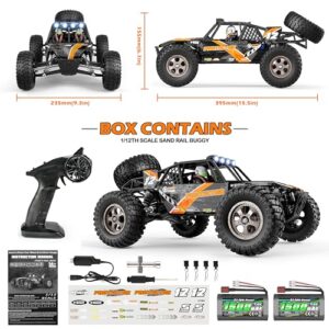 HAIBOXING Remote Control Car,1:12 Scale 4x4 RC Cars Protector 38+ KM/H Speed, 2.4G All-Terrain Off-Road Truck Toy Gifts for Boys and Adults Included Two Rechargeable Batteries Provide 40+ Min Playtime