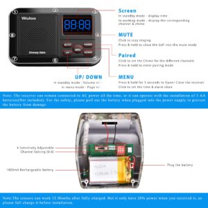 Solar Driveway Alarm Wireless Outside 1800ft Range, Outdoor Motion Sensor & Detector Driveway Alert System with Rechargeable Battery/Weatherproof/Mute Mode (1&4-Camouflage)