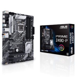 asus prime z490-p lga 1200 (intel® 10th gen) atx motherboard (dual m.2, ddr4 4600, 1 gb ethernet, usb 3.2 gen 2 usb type-a®, thunderbolt™ 3 support, aura sync rgb)