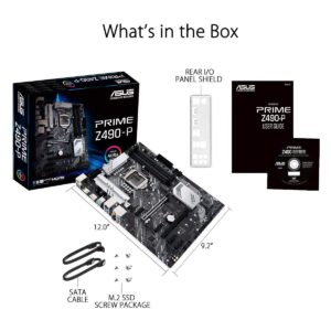 ASUS Prime Z490-P LGA 1200 (Intel® 10th Gen) ATX Motherboard (Dual M.2, DDR4 4600, 1 Gb Ethernet, USB 3.2 Gen 2 USB Type-A®, Thunderbolt™ 3 Support, Aura Sync RGB)