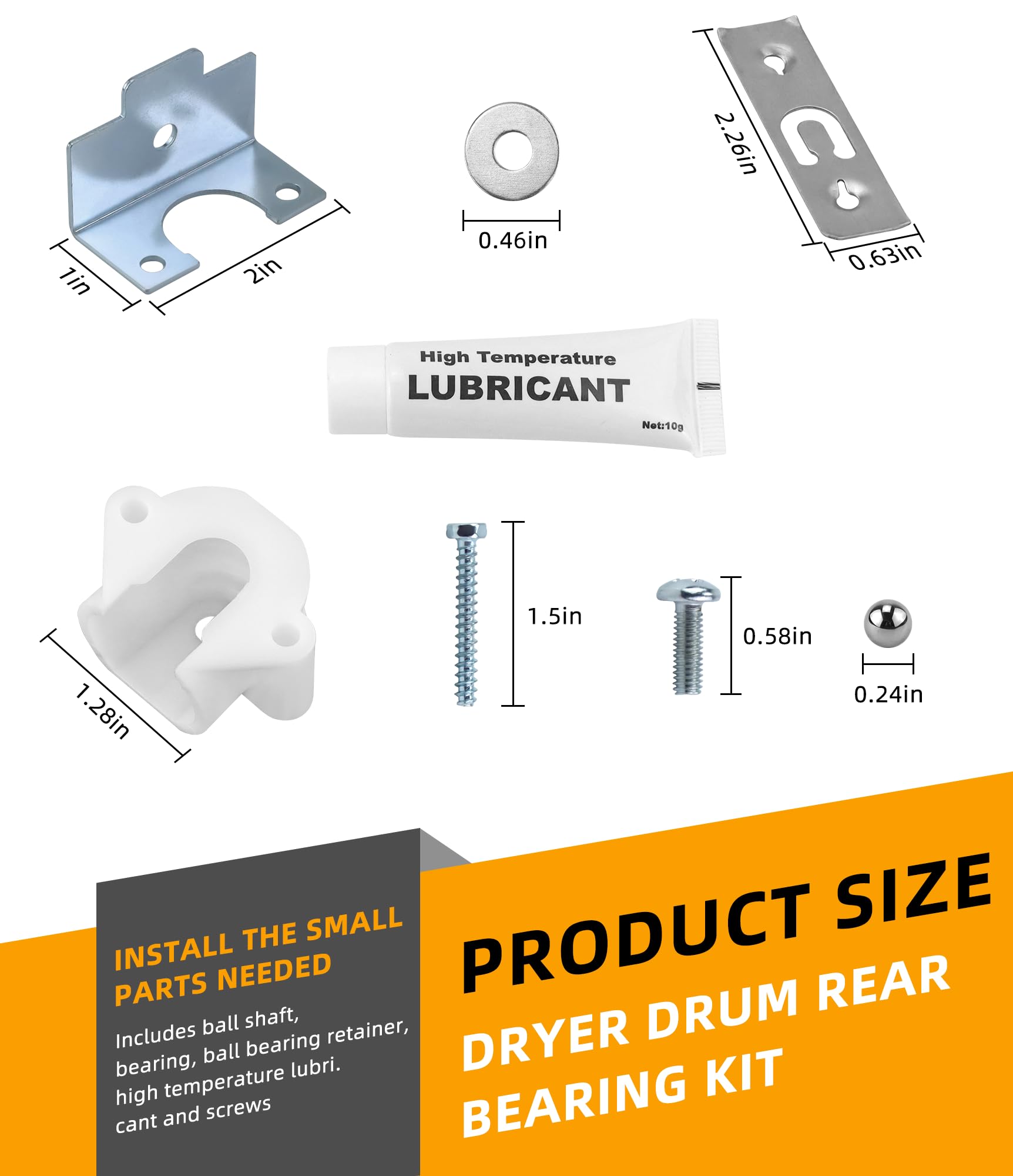 AMI PARTS Upgraded 5303281153 & 134503600 Dryer Drum Bearing Kit Compatible with Frigidaire & Kenmore Dryers - Replaces AP2142648 PS1148434 PS459829 134163400 - Buy with Confidence