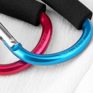 sansheng 4 Pack Large Carabiner - 5.5" D-Style Click and Carry Bag Carrier Stroller Hooks(Light Blue and Rose red)