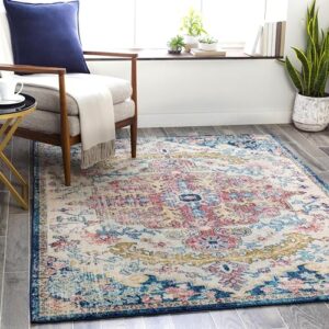 livabliss odelia vintage bohemian area rug,5'3" x 7'3",garnet/navy