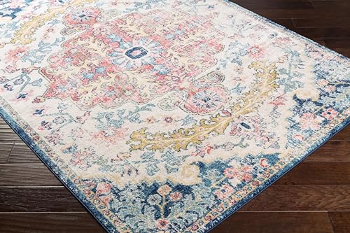 Livabliss Odelia Vintage Bohemian Area Rug,5'3" x 7'3",Garnet/Navy