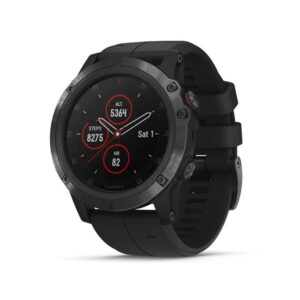 garmin fēnix 5x plus, ultimate multisport gps smartwatch, features color topo maps and pulse ox, heart rate monitoring, music and pay, black with black band (renewed)