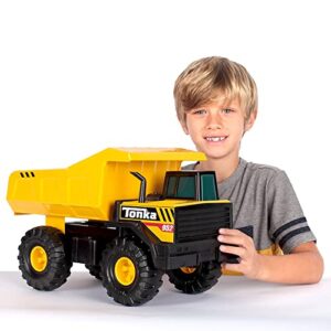 Tonka Steel Classics Mighty Dump Truck, Toy Truck, Real Steel Construction, Ages 3 and Up, Frustration-Free Packaging (FFP) , Yellow