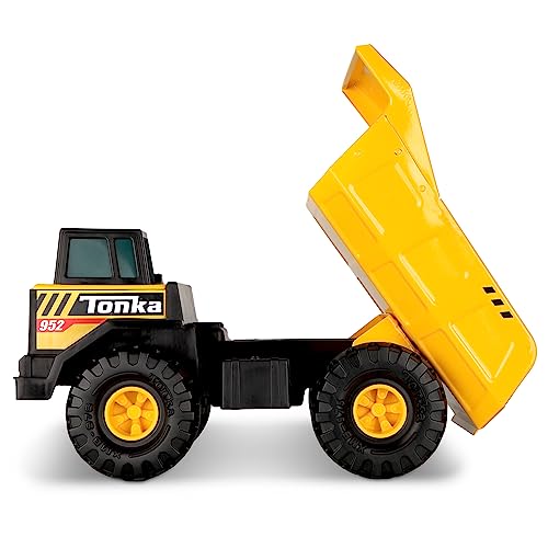 Tonka Steel Classics Mighty Dump Truck, Toy Truck, Real Steel Construction, Ages 3 and Up, Frustration-Free Packaging (FFP) , Yellow