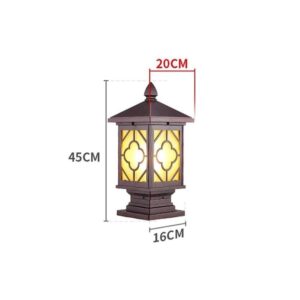 XXINY Retro Community Home Lawn Lamp Waterproof Garden Villa Street Light Outdoor European Porch Patio Light E27 Lighting Post Pillar Floor Light Aluminum Glass Stigma Column Lamp